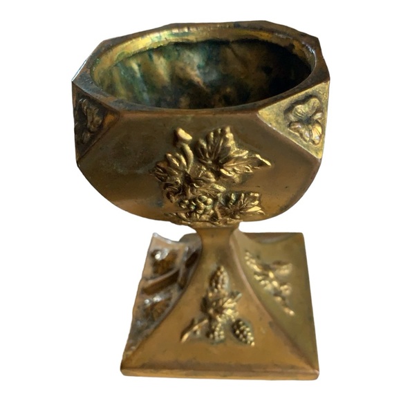 Accents | Vintage Brass Metal Embossed Footed Cachepot Made In Usa ...